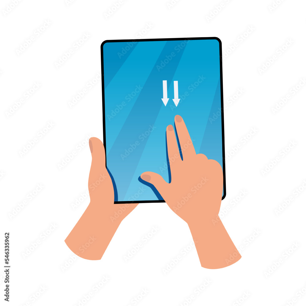 Gadget with touchscreen function. Cartoon vector illustration ...