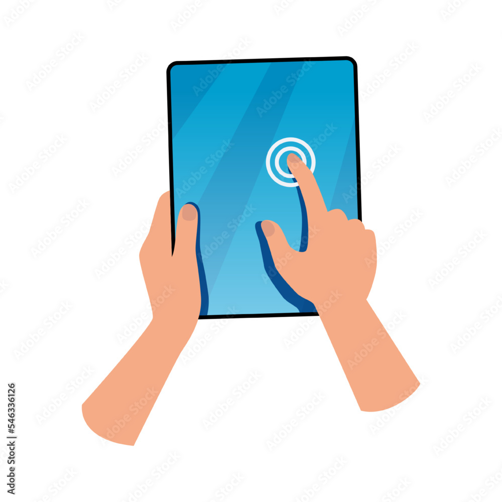 Gadget with touchscreen function. Cartoon vector illustration ...