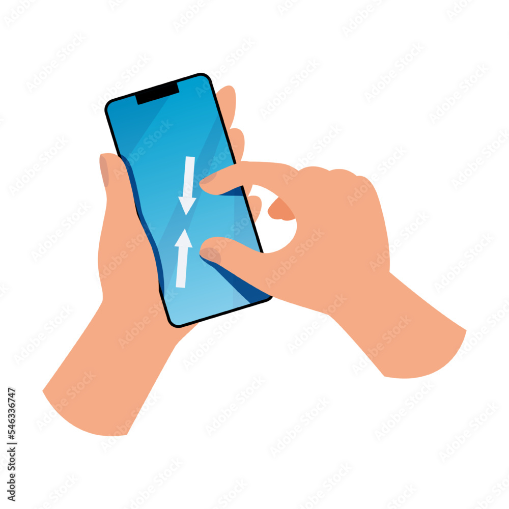 Gadget with touchscreen function. Cartoon vector illustration ...