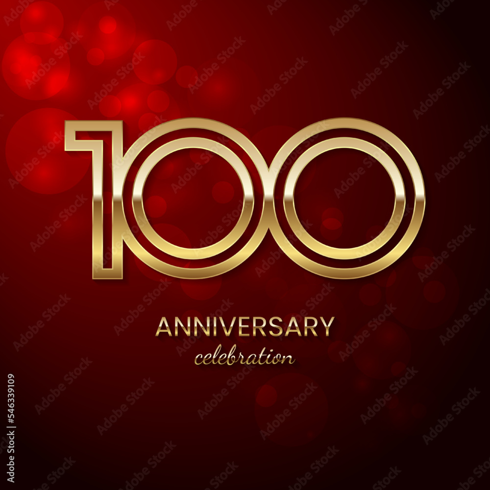 100th Anniversary Celebration. Birthday logo design with gold color ...