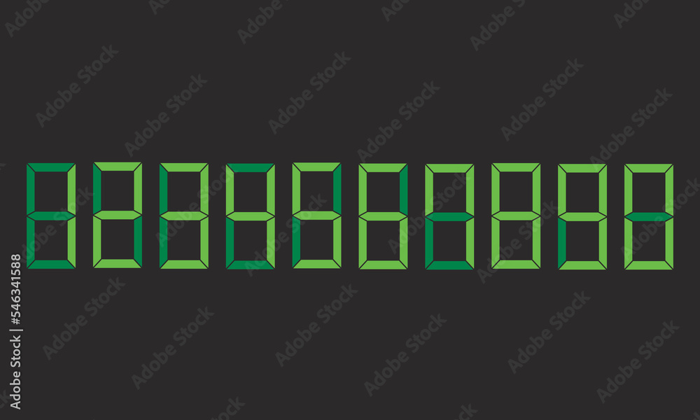 Seven segment display 7セグメント Stock Vector | Adobe Stock