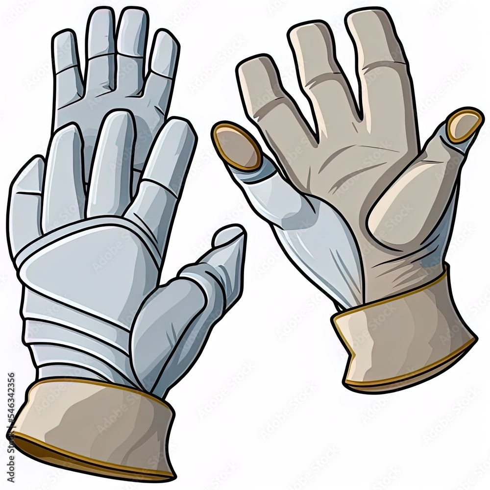 Cartoon gloved hands. 2r illustrated clip art illustration. Each on a ...