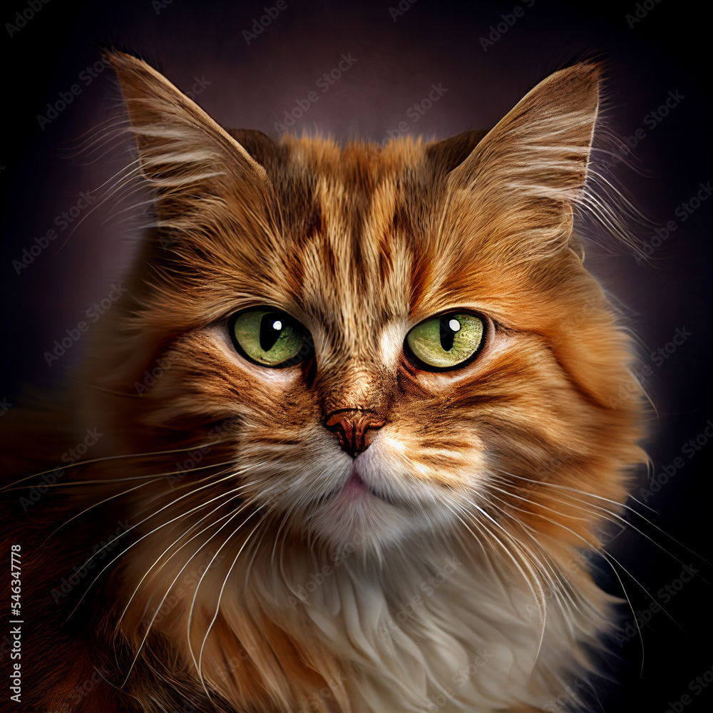 Maine coon. Portrait of a maine coon cat. Cat portrait Stock ...