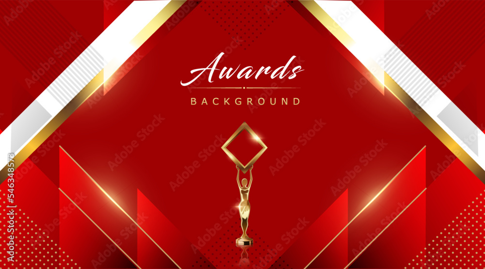 Red Maroon White Golden Awards Graphics Background Lines Polygon ...