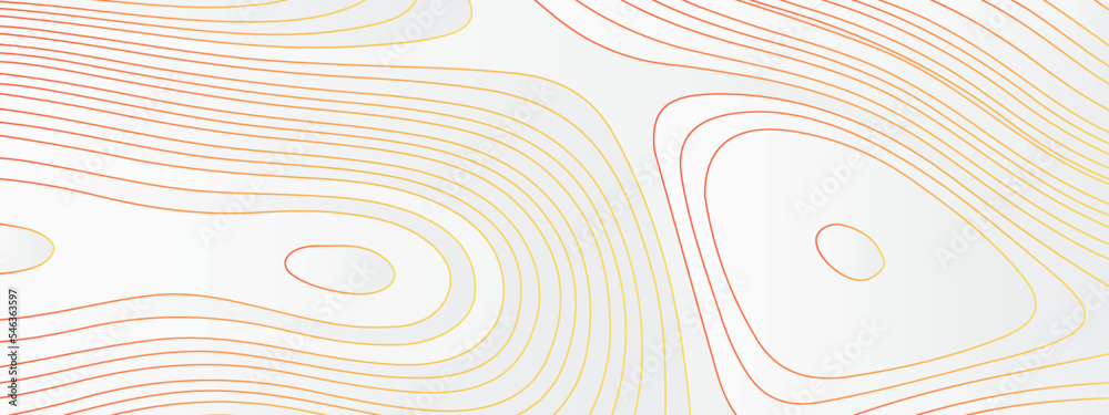 Orange and white wavy abstract topographic map contour, lines Pattern ...