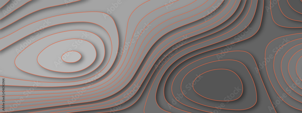 Abstract colorful paper cut and topographic map with lines and circles ...