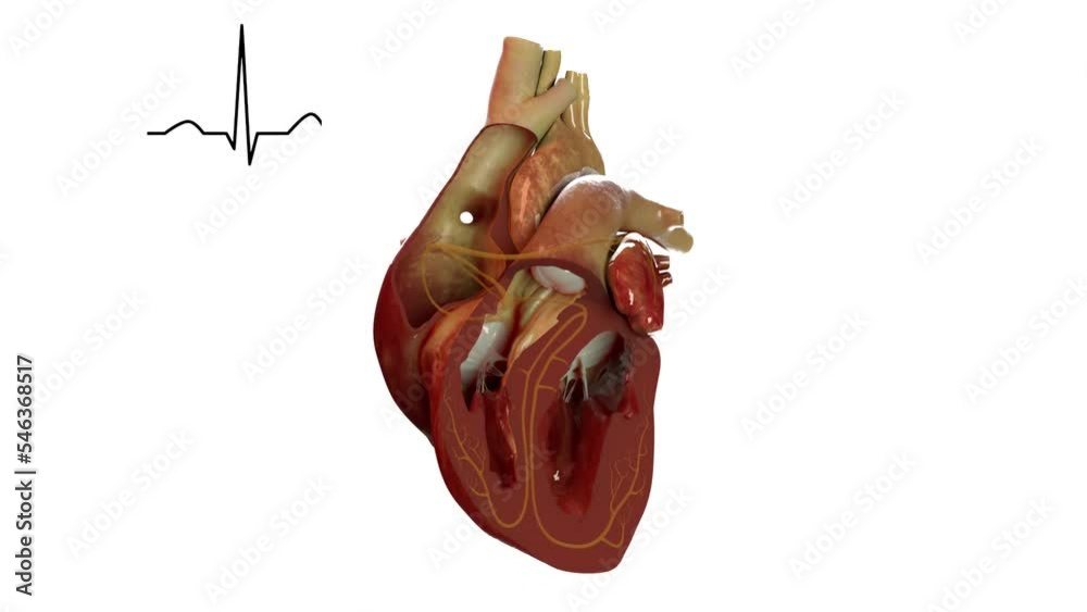Vídeo do Stock: Human heart showing electrical activity in sync with ...