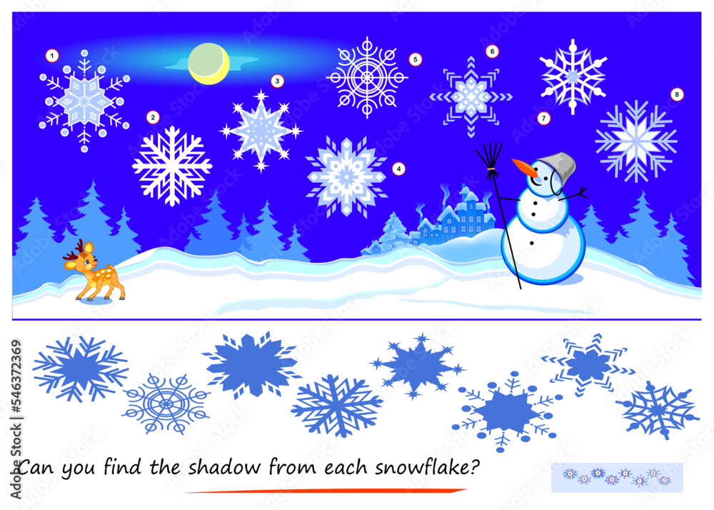 Vetor do Stock: Best puzzles for kids. Can you find the shadow from ...