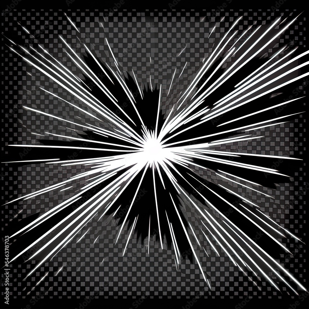 Abstract comic book flash explosion radial lines on transparent ...