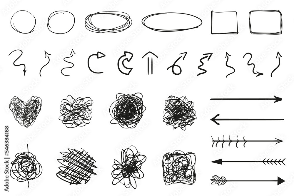 Infographic elements on isolation background. Hand drawn frames and ...