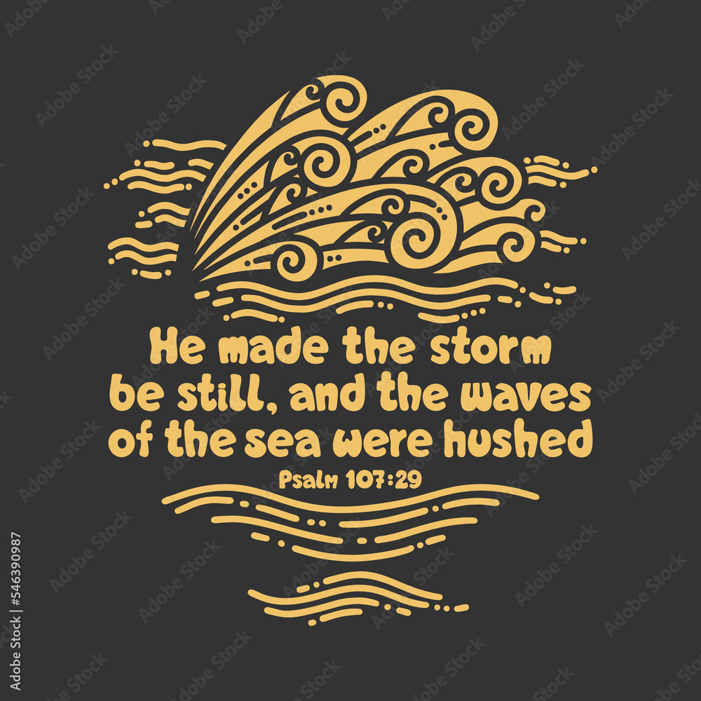 Poster Christian doodle illustration of a psalm from the Bible. – Wall ...