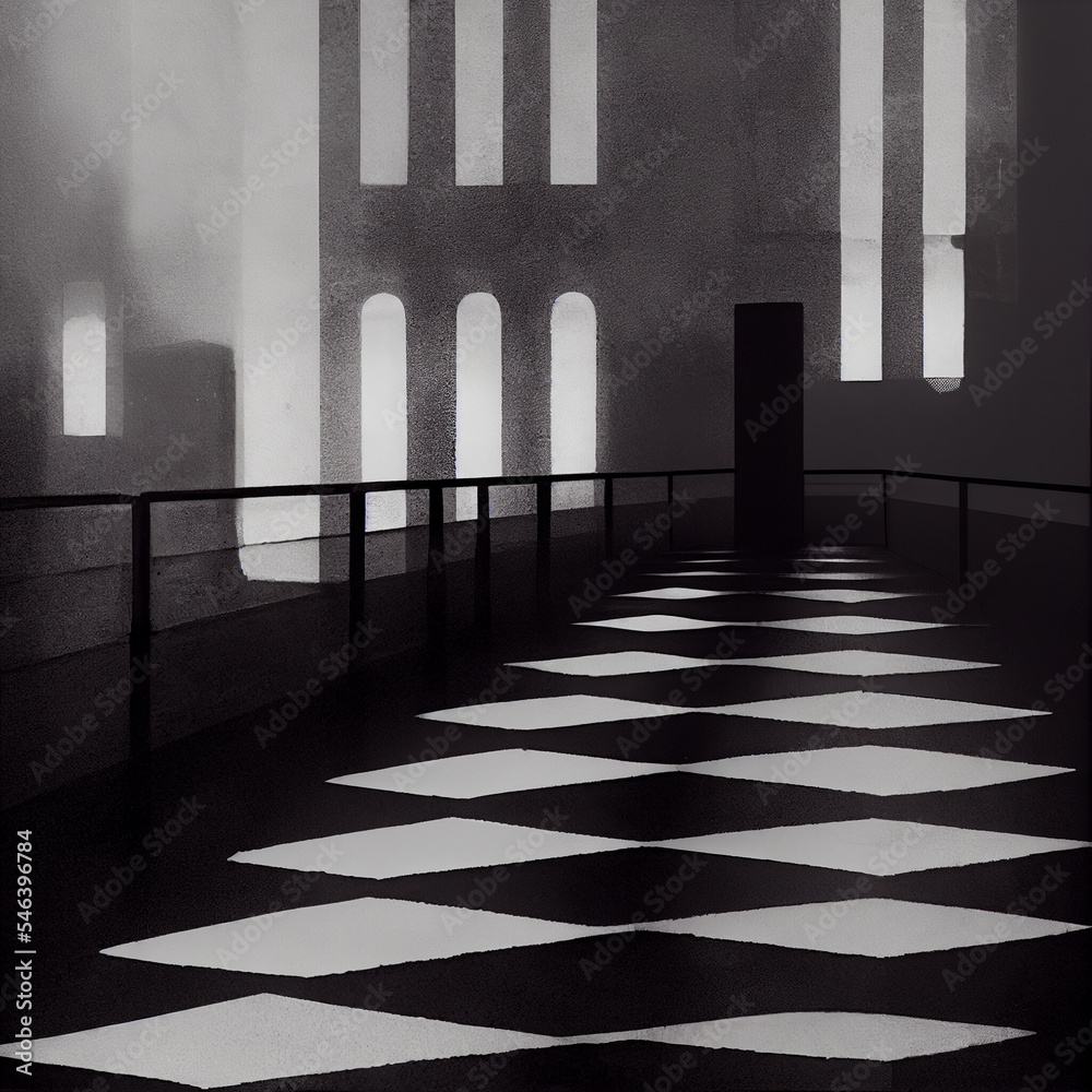 Noir city scenery background, scenery high contrast retro buildings ...