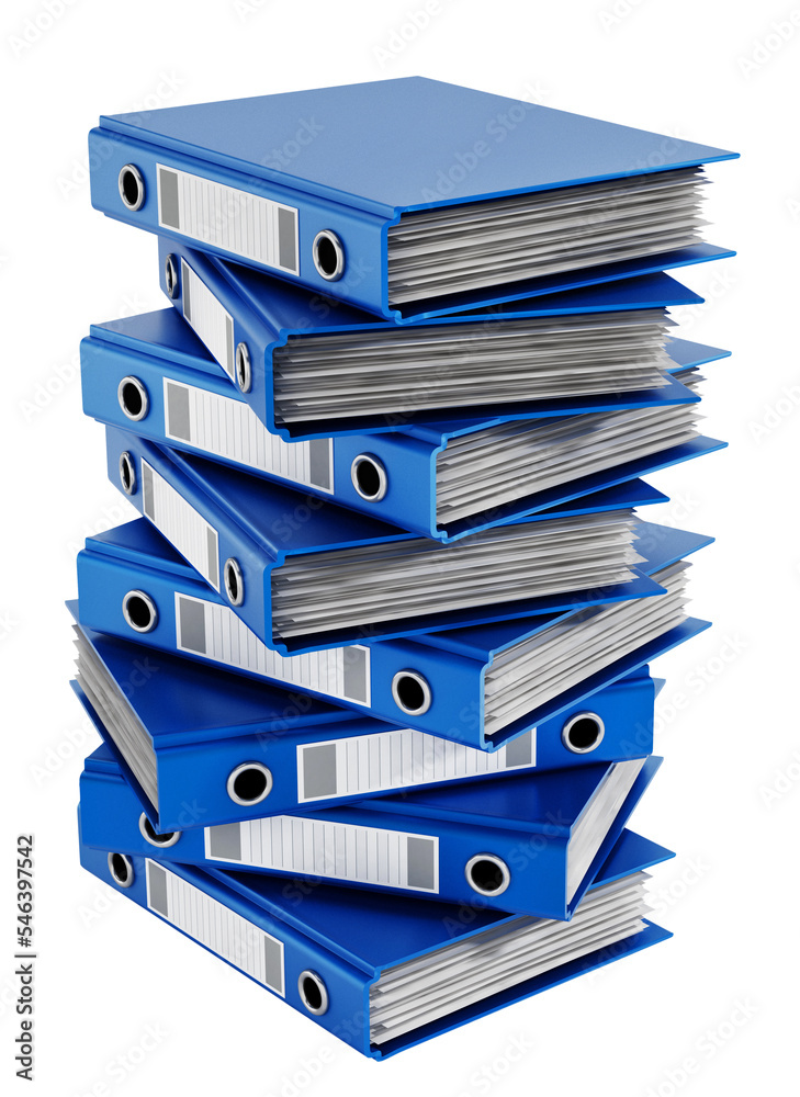 Multi colored folders stack on transparent background Stock ...