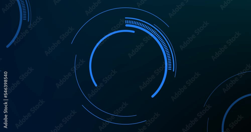 rotating circles background. Digital Analysing and Loading Data HUD Display. loading analyzing ...