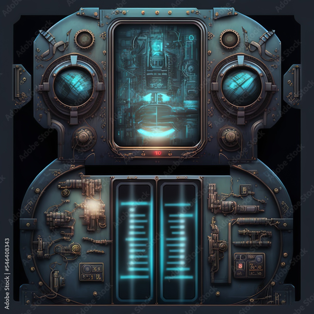 Sci-fi card back frame template steampunk biomechanical texture design ...