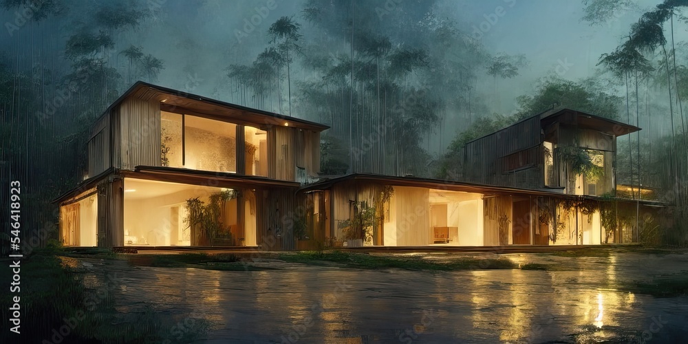 Bamboo house architecture, Futuristic eco house environmentaly friendly ...