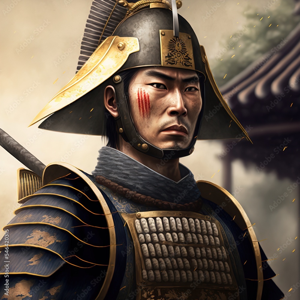 Japanese samurai illustration, digital art style, illustrated painting ...