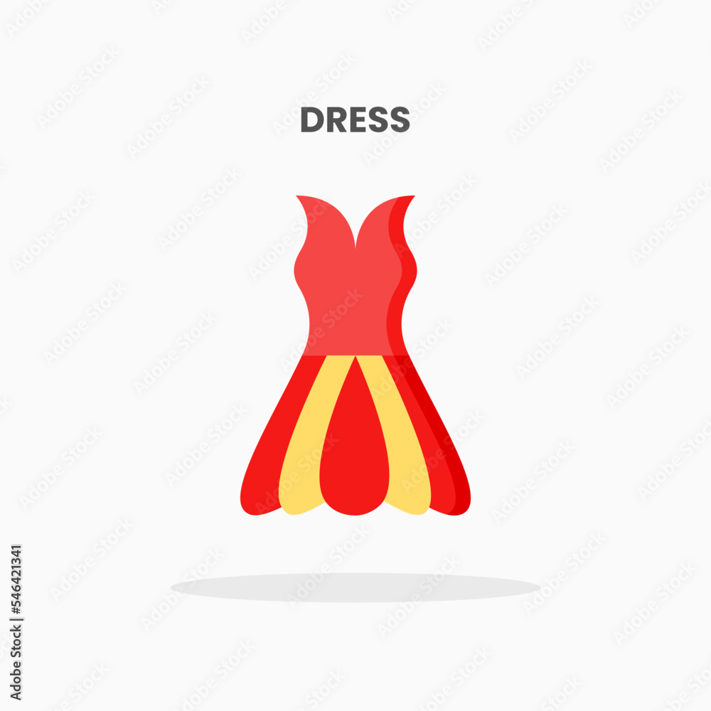 Dress icon flat. Vector illustration on white background. Can used for ...