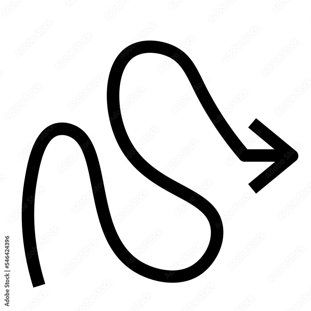 arrow squiggly arrows creative direction grid line move right shape ...