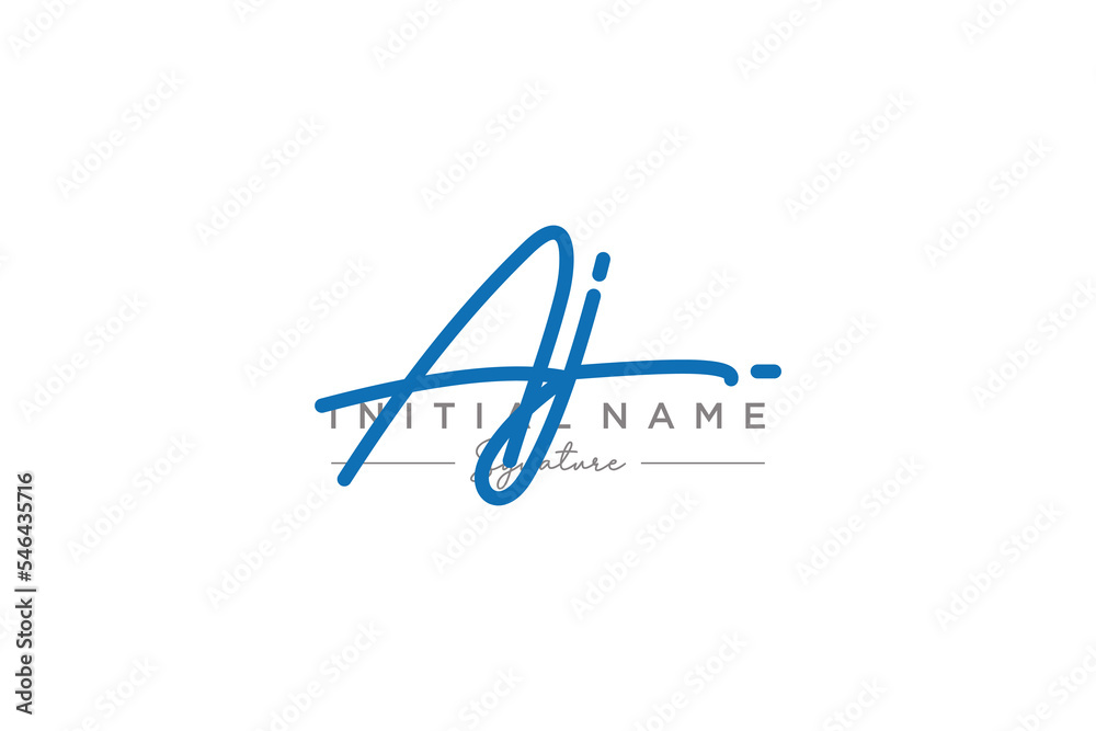 Initial AJ signature logo template vector. Hand drawn Calligraphy ...