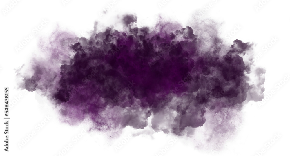 Dark purple powder explosion isolated on transparent background. Stock ...