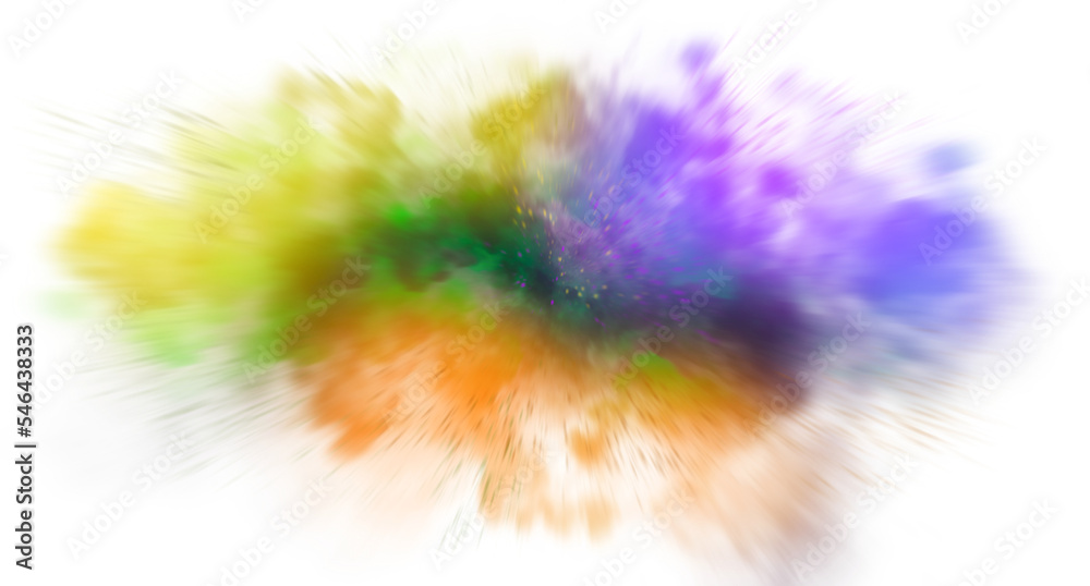 Colored powder explosion isolated on transparent background. Stock ...