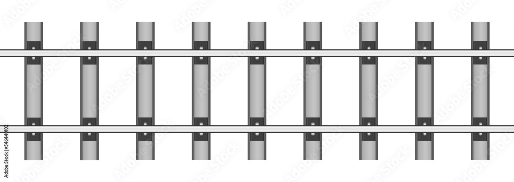 Vector railway top view, isolated on white background. Metro station ...