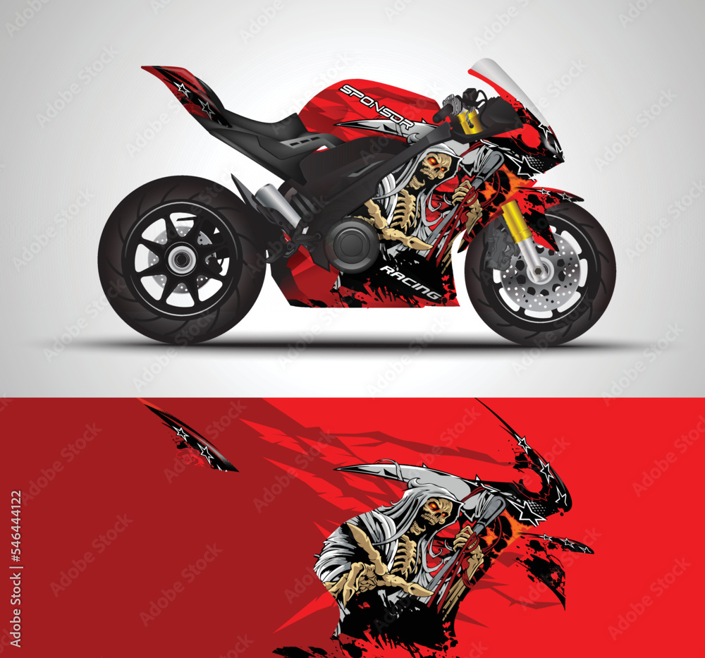 motorcycle livery graphic vector. abstract grunge background design for ...
