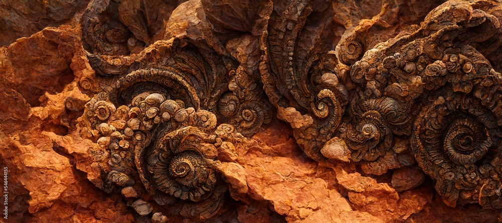 Abstract rock formations and curved dune layers with detailed sandstone ...