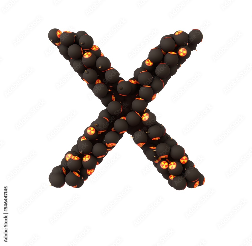 Bomb Themed Font Letter X Stock Illustration | Adobe Stock