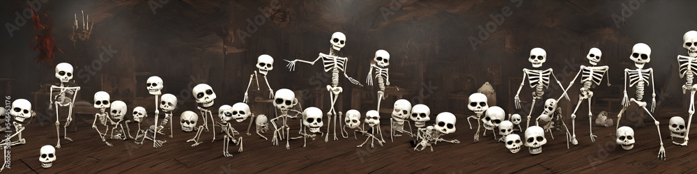 Skull & Bones & Skeletons & Monsters Class Photo, Spooky Ghost Town ...