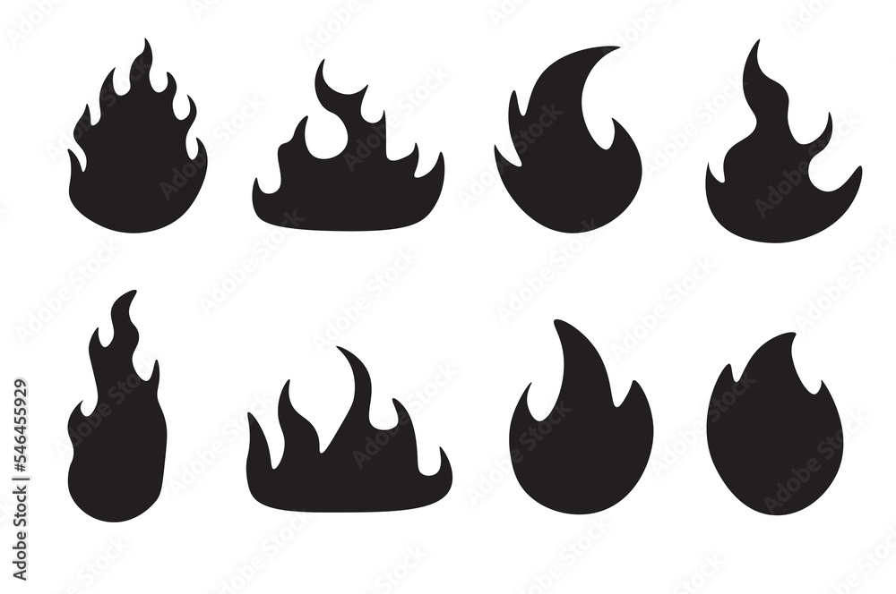 flame silhouette illustration. fireball. Tropical forest fire. Fresh ...