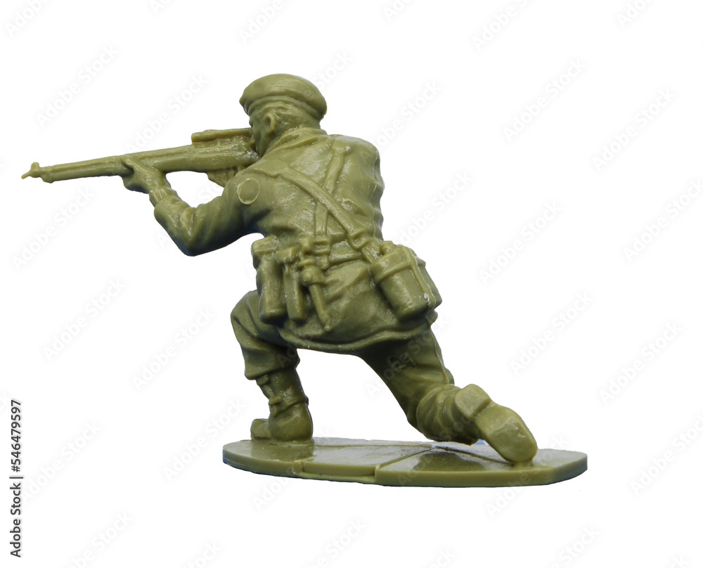 Plastic soldier from WWII with rifle who kneels and shoots. Boys Toy ...
