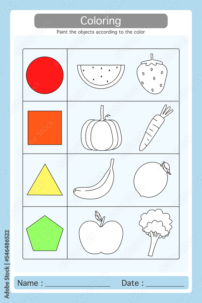 Worksheet paint the according to the color. Learning materials for ...