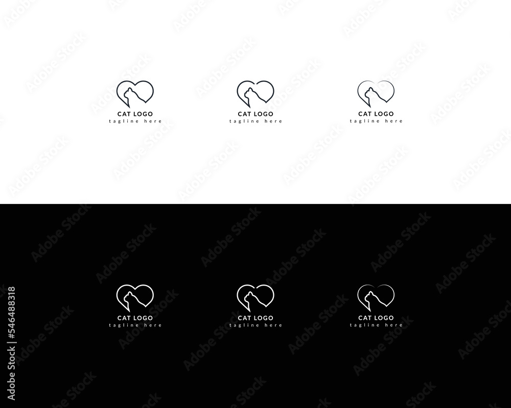 Cat house home logo design template, pet love logo design suitable for ...
