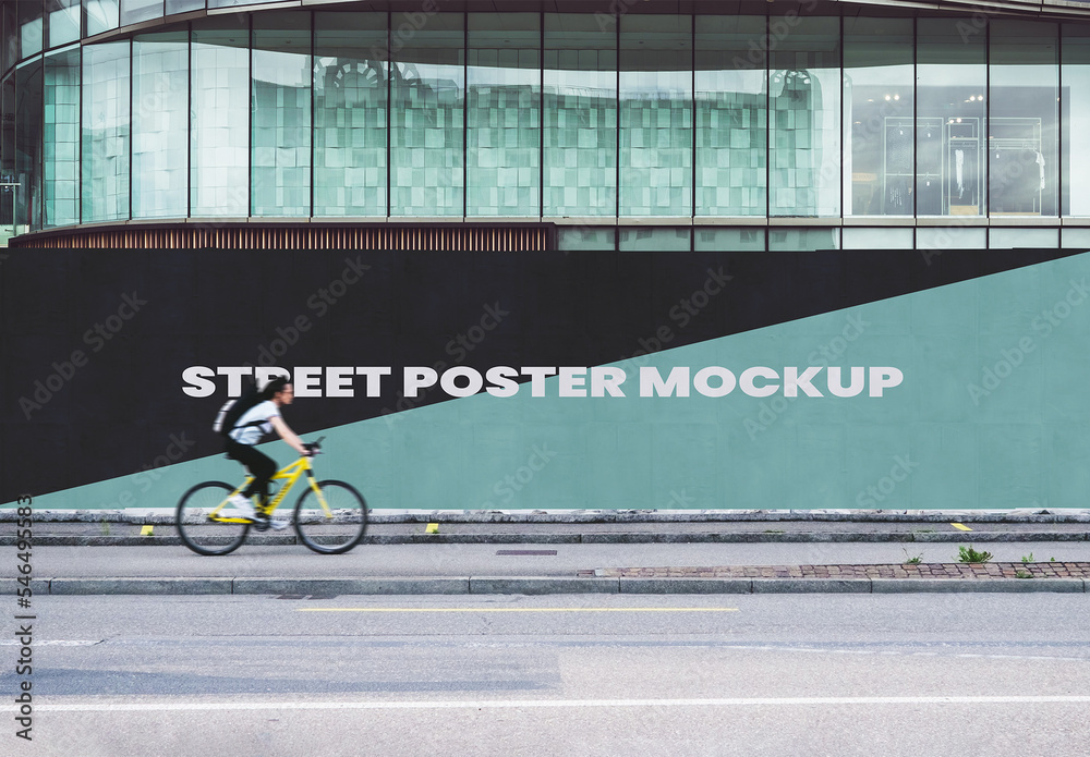 Street Outdoor Hoarding Poster City Mockup Template Stock Template ...