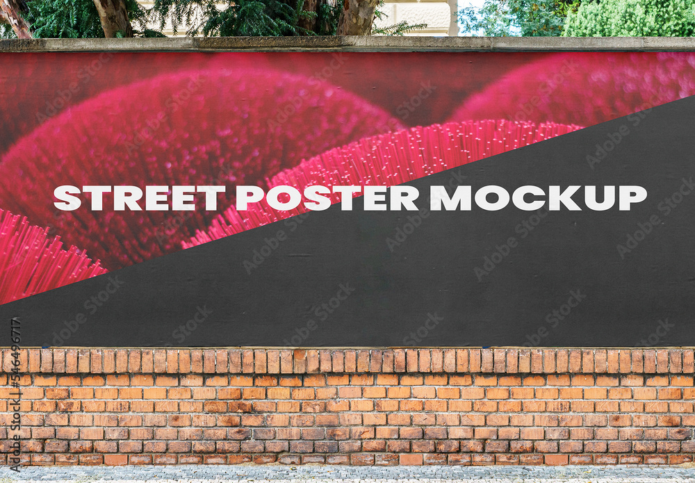 Street Outdoor Hoarding Poster City Mockup Template Stock Template ...