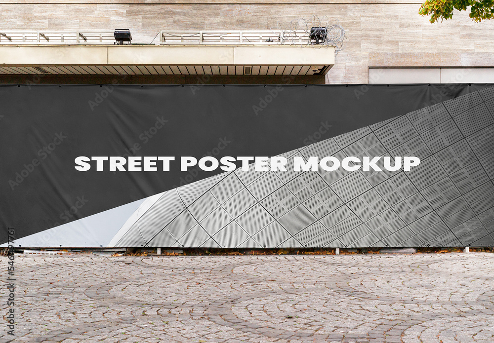 Street Outdoor Hoarding Poster City Mockup Template Stock Template ...