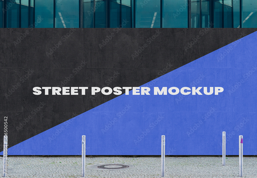Street Outdoor Hoarding Poster City Mockup Template Stock Template ...