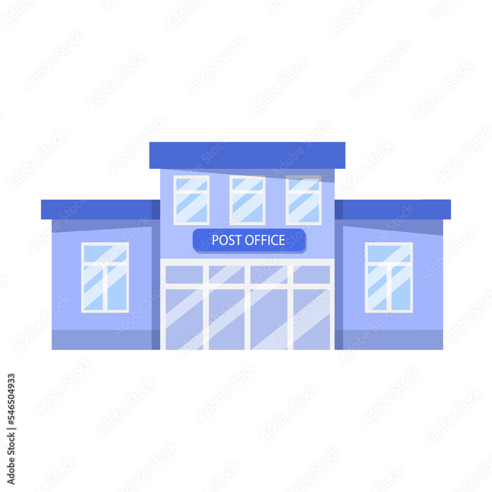 post office building. City, town hall cartoon vector illustration ...