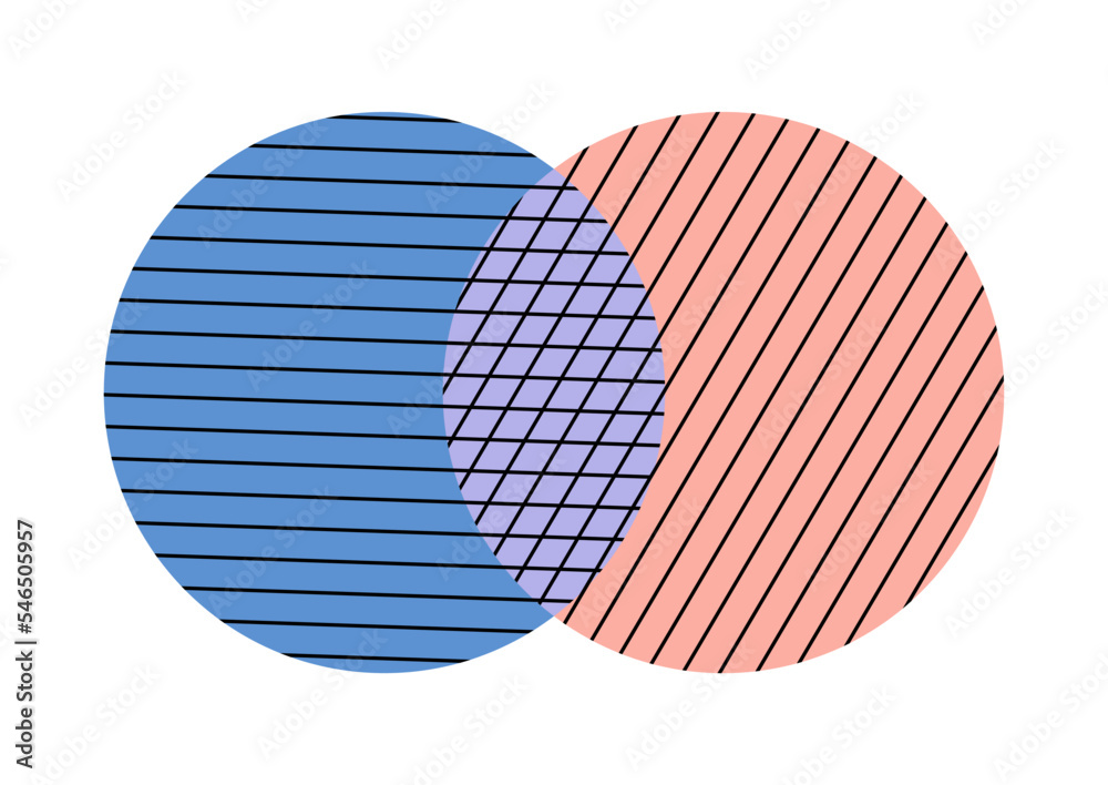 Venn diagram 2 circle with line chart infographic sign. Stock Vector ...