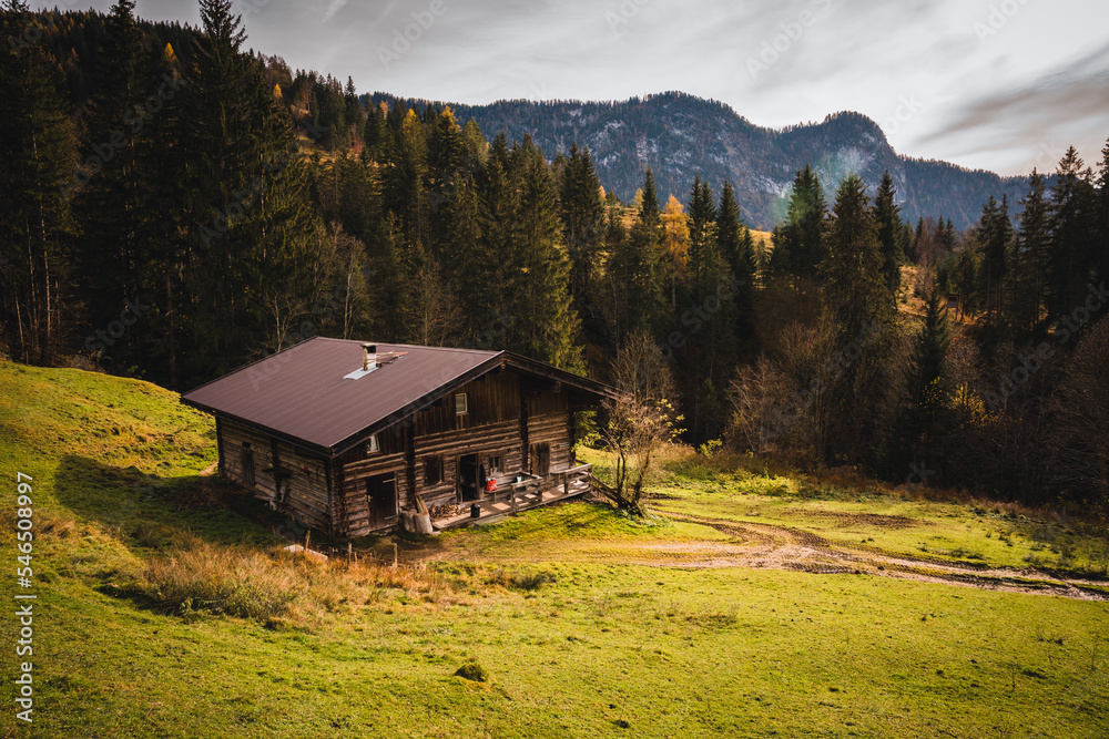 Alm, Alpe, Hütte, Berge, Alpen, Berghütte, Wiese, Berglandschaft Stock ...