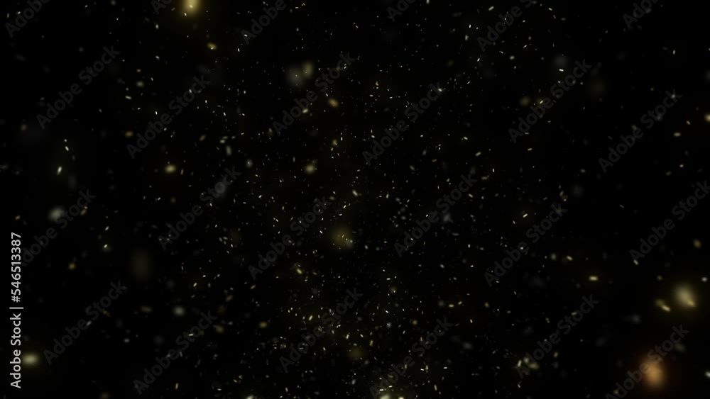 Abstract Gold Flying Particles Fx Background/ 4k animation of an ...