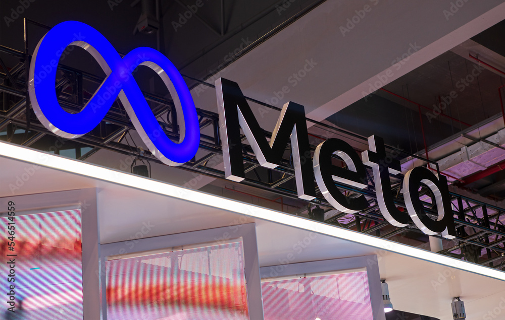 SHANGHAI, CHINA- NOV.6, 2022: Meta sign is seen during the fifth China ...