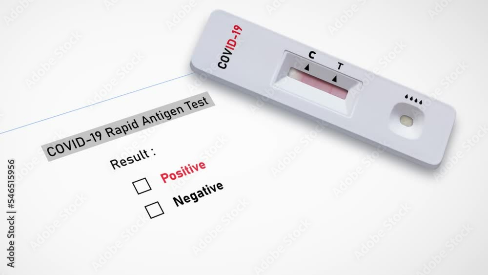 Modern rapid antigen test unit to detect coronavirus with positive ...
