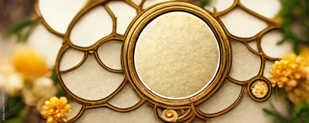 Circle ornate frame template with golden elements Stock Vector | Adobe ... Circle ornate frame template with golden elements Stock Vector | Adobe ...