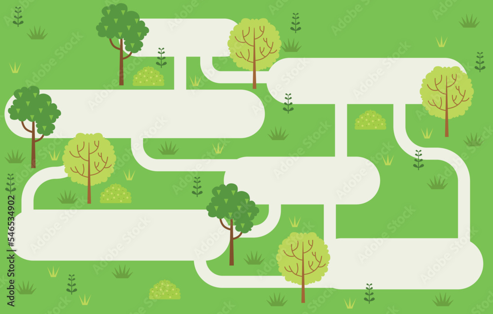 Park map background. Blank board game template Stock Vector | Adobe Stock