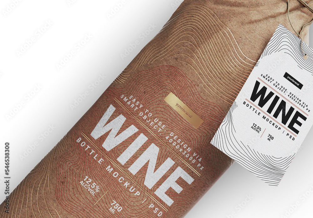 Wine Paper Wrap Mockup Template Stock Template | Adobe Stock