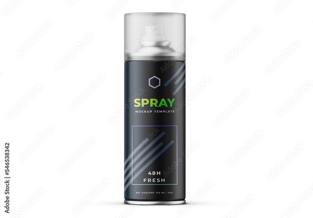 Spray Can With Transparent Cap Mockup Stock Template | Adobe Stock