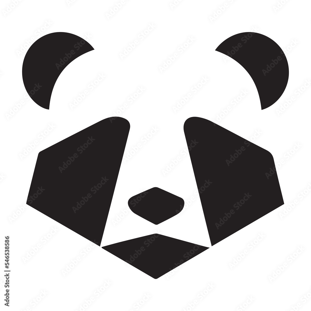 Modern panda logo. Minimal clean icon for company. Isolated bear ...